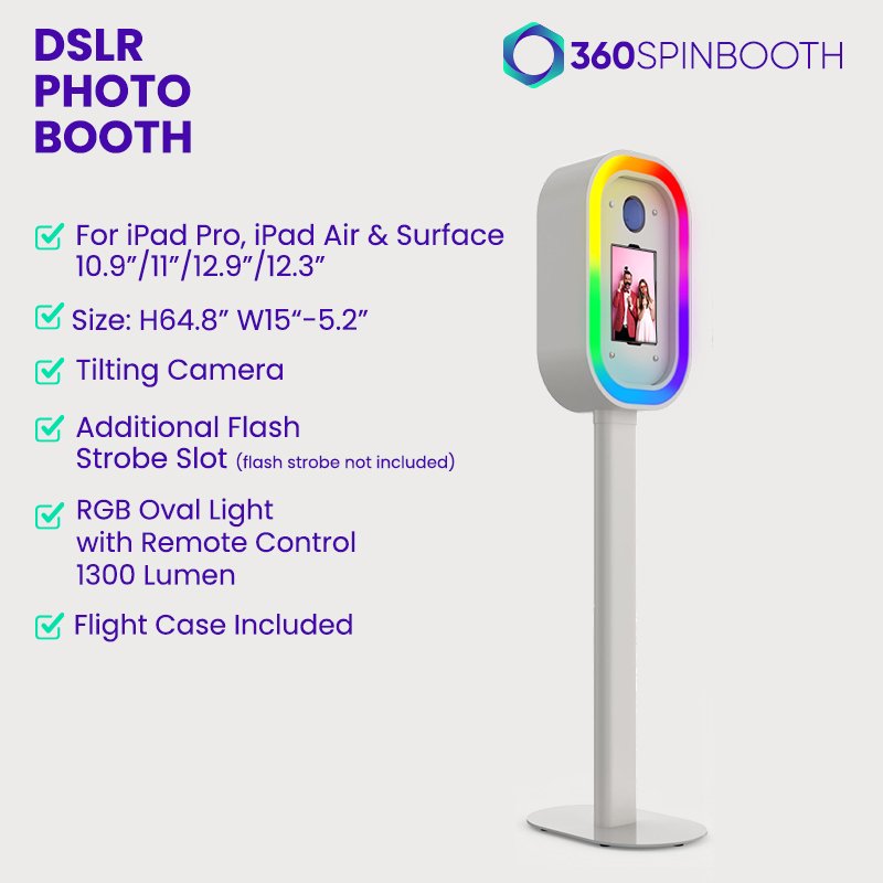 DSLR Oval Photo Booth with LED Light OP1 - Photo Booths & 360 Video Booth Platforms for Sale