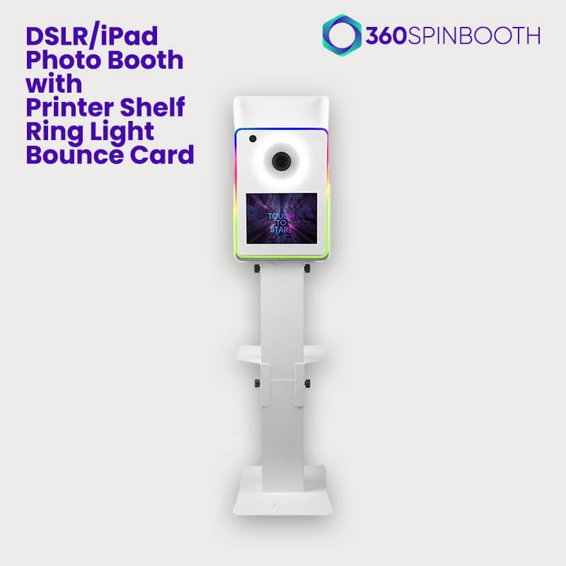 DSLR iPad Photo Booth Shell with Printer Shelf Bounce Card & Ring Light ...